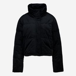 Schwarze Pufferjacke aus Cord