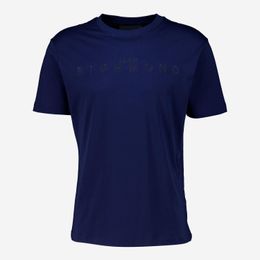 John Richmond Dunkelblaues T-Shirt mit Logo