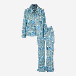Erfurt Blauer Pyjama mit Blumenmuster