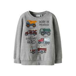 name it Sweatshirt 'NMMORSON TONKA' Jungen Gr&ouml;&szlig;e 116 graumeliert / tanne / rot / schwarz