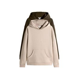 The Set The Set 2 Pack Relaxed Hoodies Standard Regular Fit Damen Gr&ouml;&szlig;e XS creme / khaki