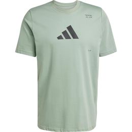 Adidas M Tr Cat G Funktionsshirt Herren - grün - Gr. M - Baumwolle/Polyester