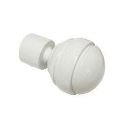 Gardinia Endknopf f&uuml;r Gardinenstange 'Chicago' kugelf&ouml;rmig &Oslash; 20 mm wei&szlig;, 2er-Pack