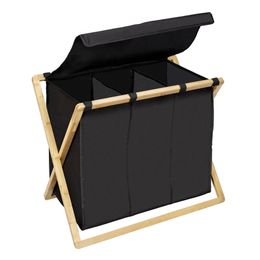 Wenko W&auml;schesammler 'Ecori' Bambus schwarz, braun 69 x 56,5 x 33 cm