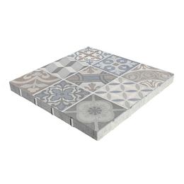 DIEPHAUS Terrassenplatte 'T-Court Ornament' Beton mehrfarbig 50 x 50 x 4 cm