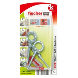 Fischer Montage-Set 'Duopower' D&uuml;bel und &Ouml;senhaken, &Oslash; 6 x 30 mm, 8-teilig