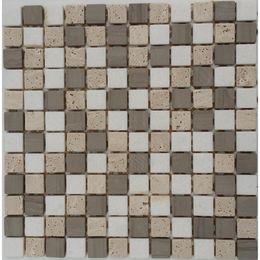Mosaikfliese 'Athens' Naturstein beige grau blend 30 x 30 cm