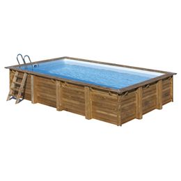 GRE Massivholzpool-Set 'Mango' 618 x 320 x 130 cm mit Leiter und Sandfilter