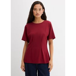 bonprix Tailliertes Shirt aus bequemen Punto di Roma, rot, Viskose