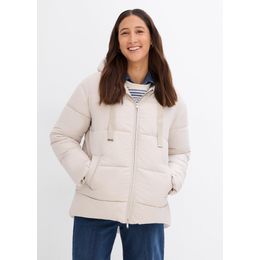 bonprix Oversize Puffer-Jacke, grau, Gr.42, Modische Jacke mit bequemen Vokuhila- Saum