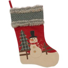 Weihnachtsfigur AMBIENTE HAUS "Strumpf - rot, Weihnachtsdeko rot", rot, B:30cm H:45cm T:20cm, Baumwollmix, Dekofiguren
