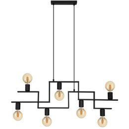 Eglo Hängeleuchte "FEMBARD Pendellampe, Wohnzimmerlampe, E27, IP20, Vintage, Stahl, Lampe", schwarz, 7, H: 110cm, 1 Stk., Leuchten, Hängeleuchte, Esszimmer, L100,50 x B4,0 x 110 cm, schwarz, 7X60W exkl.