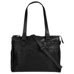 SPIKES & SPARROW Shopper SPIKES & SPARROW, Damen, Gr. B/H/T: 42cm x 32cm x 12cm onesize, schwarz, Leder, vintage, Taschen, echt Leder