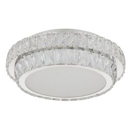 Globo LIGHTING LED Deckenleuchte "KLARA", silber (verchromt), 1 Stk., Leuchten, Kristalle, Kristall Leuchte, Deckenlampe, Wohnzimmer, Schlafzimmer