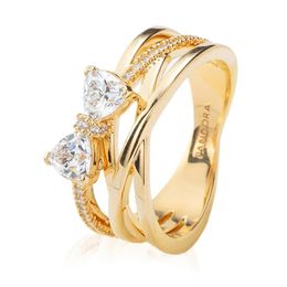 Pandora Vergold. Ring mit Edelsteinen - 10% | Größe 48 | Schmuck