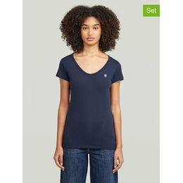 G-Star Raw G-Star 2er-Set: Shirts in Wei&szlig;/ Dunkelblau - 51% | Gr&ouml;&szlig;e L | Damen-tops