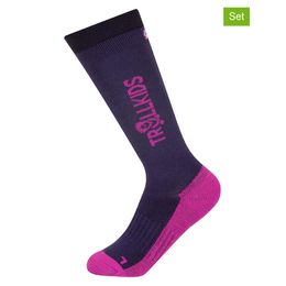 Trollkids 2er-Set: Ski-/ Snowboardsocken "Kids Ski" in Lila - 19% | Größe 31-34 | Kinder-outdoor-waesche