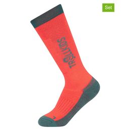 Trollkids 2er-Set: Ski-/ Snowboardsocken "Kids Ski" in Rot - 42% | Größe 39-42 | Kinder-outdoor-waesche