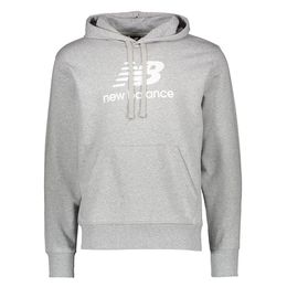 New Balance Hoodie "Essentials Stacked" in Grau - 43% | Größe M | Herren-sweatshirts-jacken