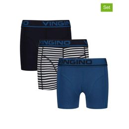 Vingino 3er-Set: Boxershorts in Blau/ Dunkelblau/ Weiß - 36% | Größe 170/176 | Kinder-waesche