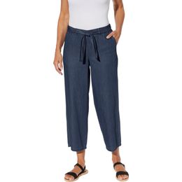 Damen Culotte mit abnehmbarem Bindeg&uuml;rtel blue-stone-washed, Gr&ouml;&szlig;e 54