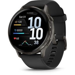 Garmin Venu 4 45mm Silikon-Armb. schwarz/schiefergr