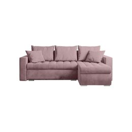 Höffner Ecksofa mit Schlaffunktion Luis rosa/pink Maße (cm): B: 238 H: 85 » Höffner
