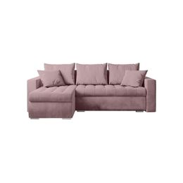 Höffner Ecksofa mit Schlaffunktion Luis rosa/pink Maße (cm): B: 238 H: 85 » Höffner