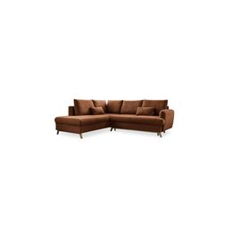 Miuform Ecksofa mit Schlaffuntkion Scandic Lagom rot Maße (cm): B: 242 H: 90 » Höffner
