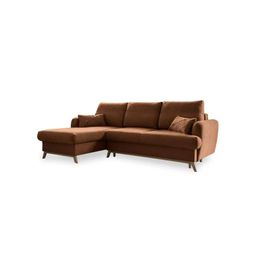 Miuform Ecksofa mit Schlaffunktion Scandic Lagom rot Maße (cm): B: 235 H: 90 » Höffner