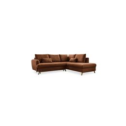 Miuform Ecksofa mit Schlaffuntkion Scandic Lagom rot Maße (cm): B: 242 H: 90 » Höffner