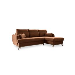 Miuform Ecksofa mit Schlaffunktion Scandic Lagom rot Maße (cm): B: 235 H: 90 » Höffner