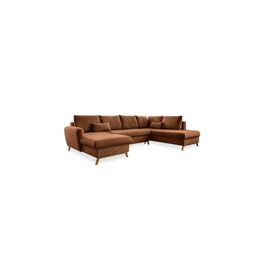 Miuform Wohnlandschaft mit Schlaffunktion Scandic Lagom rot Maße (cm): B: 312 H: 90 » Höffner