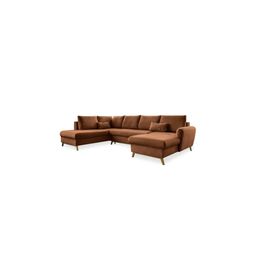 Miuform Wohnlandschaft mit Schlaffunktion Scandic Lagom rot Maße (cm): B: 312 H: 90 » Höffner