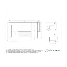 Miuform Wohnlandschaft mit Schlaffunktion Dazzling Daisy grau Maße (cm): B: 330 H: 77 » Höffner