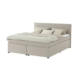 Höffner Boxspringbett mit Matratze und Topper H3 Duke ¦ beige ¦ Maße (cm): B: 167 H: 104