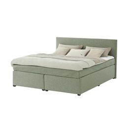 H&ouml;ffner Boxspringbett mit Matratze und Topper H3 Duke &brvbar; gr&uuml;n &brvbar; Ma&szlig;e (cm): B: 187 H: 104 &raquo; H&ouml;ffner