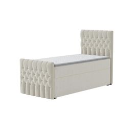 H&ouml;ffner Boxbett mit Bettkasten und Fu&szlig;teil Belek King &brvbar; beige &brvbar; Ma&szlig;e (cm): B: 100 H: 125 &raquo; H&ouml;ffner