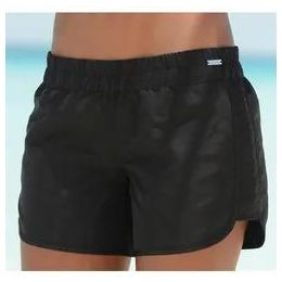 Badeshorts Lascana, Damen, Gr. 50, N-Gr, schwarz, Microfaser, Polyester, unifarben, Badehosen Badeshorts, elastisches B&uuml;ndchen, mit Ges&auml;&szlig;tasche, softe Microfaser-Qualit&auml;t