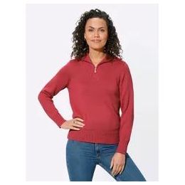 Troyer Casual Looks "Pullover", Damen, Gr. 38, rot (korallenrot), 50% Baumwolle, 50% Polyacryl, meliert, unifarben, figurumspielend, Pullover Troyer