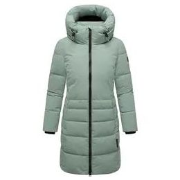 Steppmantel Navahoo "Mondnebel XIV", Damen, Gr. L (40), mint, Obermaterial: 100% Polyester. Innenfutter: 100% Polyester. Wattierung: 100% Polyester. &Auml;rmelfutter: 100% Polyester, figurumspielend ca. Mitte Oberschenkel, hoch geschlossener Ausschnitt, eng Rippstrickb&uuml;ndchen kontrastfarben, M&auml;ntel Steppmantel, Langer, gesteppter Damen Wintermantel mit hohem Kragen