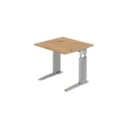 Hammerbacher VUS Höhenverstellbar Schreibtisch Quadratisch Eiche C-Fuß 800 (B) x 800 (T) x 860 (H) mm Spanplatte, Stahl