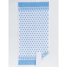 Handtuch Ross Gr. 2, blau, B:70cm L:150cm, Walkfrottee, 100% Baumwolle, Handtücher