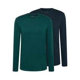Tchibo - 2 Langarm-Shirts - Herren - Gr. S - grün