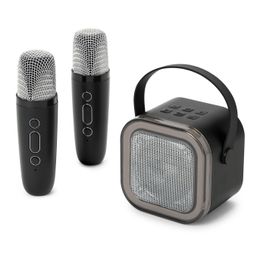 Tchibo - Karaoke-Set mit Lautsprecher und 2 kabellosen Mikrofonen - silber