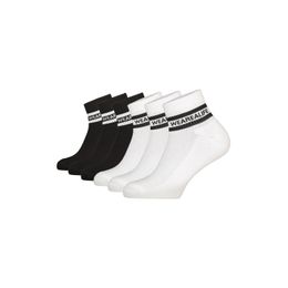 alife and kickin Sneakersocken ALIFE & KICKIN "Herren 6 PACK - EnnyAK", Herren, Gr. 43-46, wei&szlig; (mix schwarz, brilliant wei&szlig;), 75% Baumwolle, 20% Polyester, 3% Polyamid, 2% Elasthan, normal, Socken Sneakersocken, Sneakersocken kn&ouml;chelhoch mit Streifen, aus Baumwolle mit weichem Bund