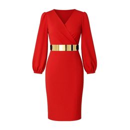 WOMAN VISION Kleid Damen Größe 40 rot Winterkleid