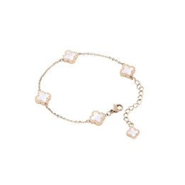 Lenoites Armband 'Leaf Clover' Damen Größe One Size rosegold / weiß