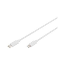 Digitus USB 2.0 Daten-/Ladekabel USB-C > Lightning, MFI zertifiziert wei&szlig;, 1 Meter, PD 2.0, Laden mit bis zu 60 Watt