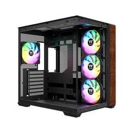 Thermaltake View 380 WS ARGB , Tower-Geh&auml;use schwarz/holz, Tempered Glass x 2, Holz-Struktur